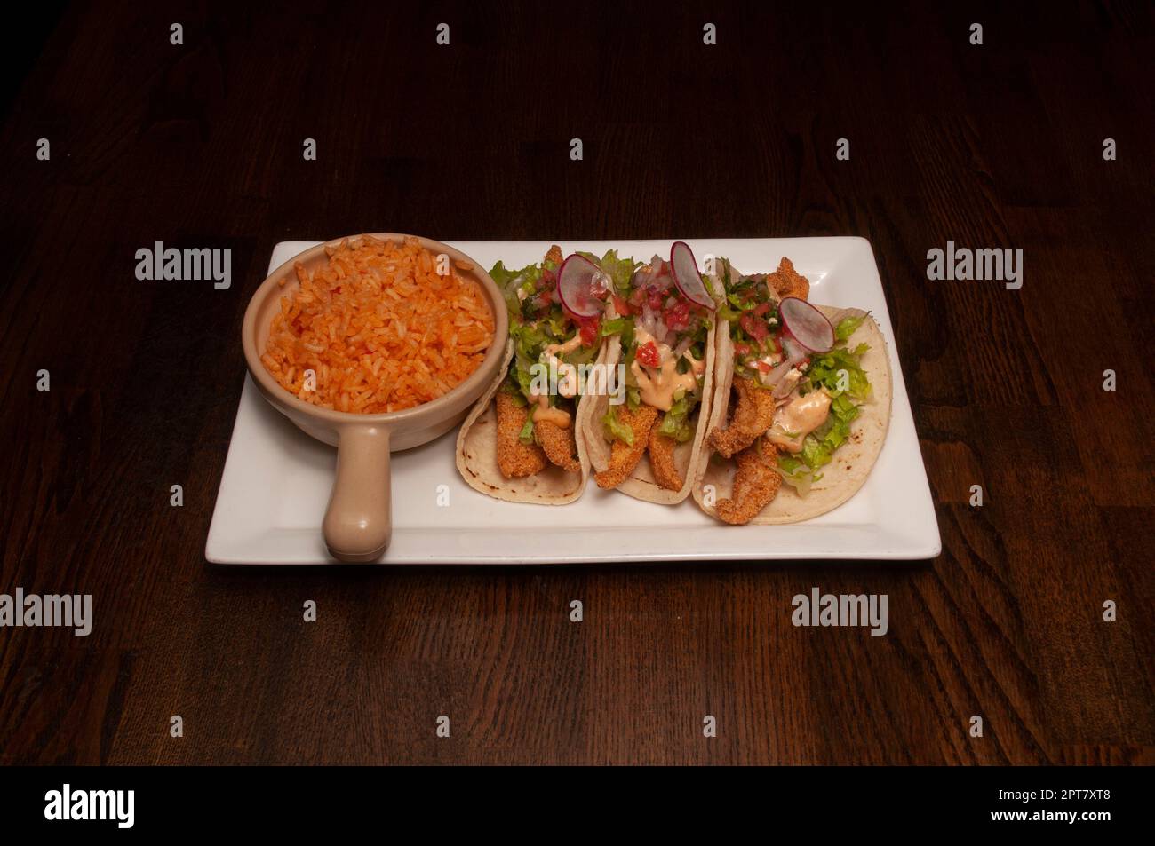 Authentic tex mex mexican cuisine known as a fish Taco Stock Photo - Alamy