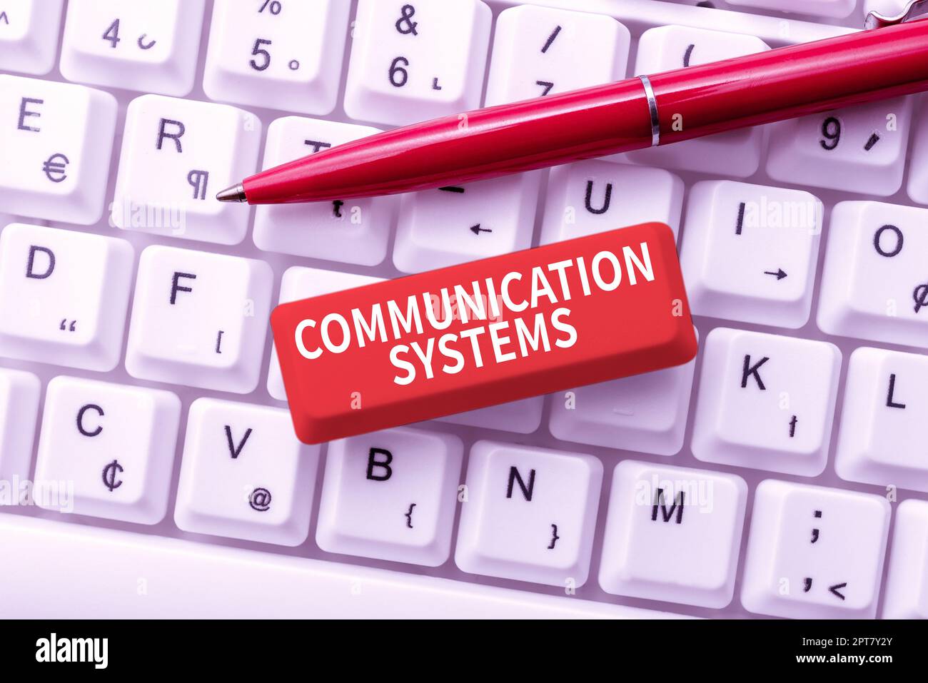 Sign displaying Communication Systems, Internet Concept Flow of ...