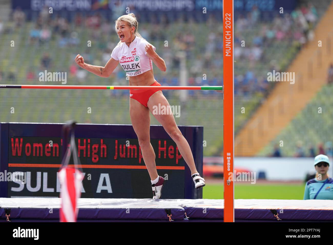 Adrianna Sulek participating in the high jump of the European Athletics ...