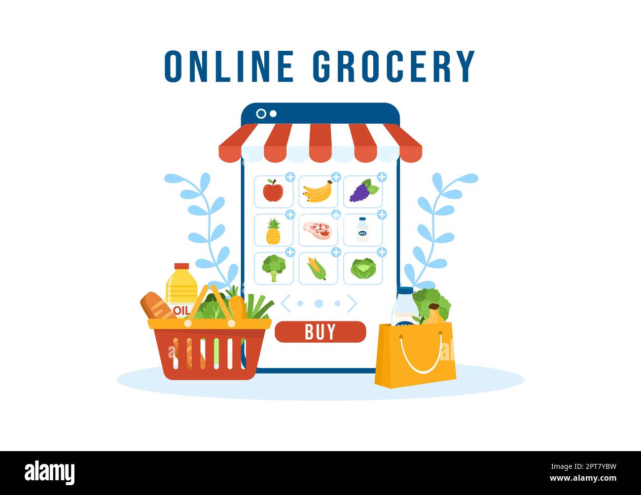 Online Grocery Store or Supermarket to Order Daily Necessities or Food ...