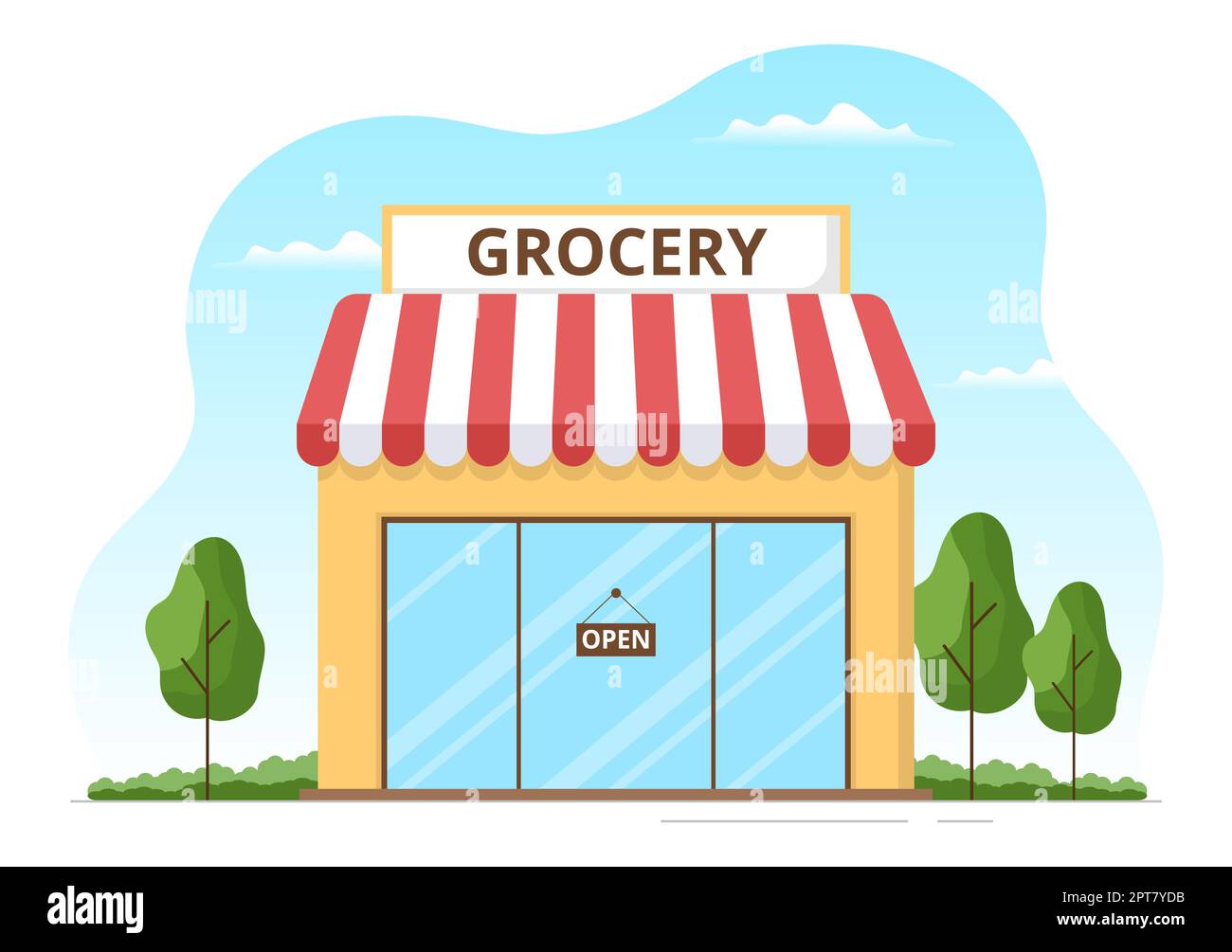 Cartoon Supermarket Outside