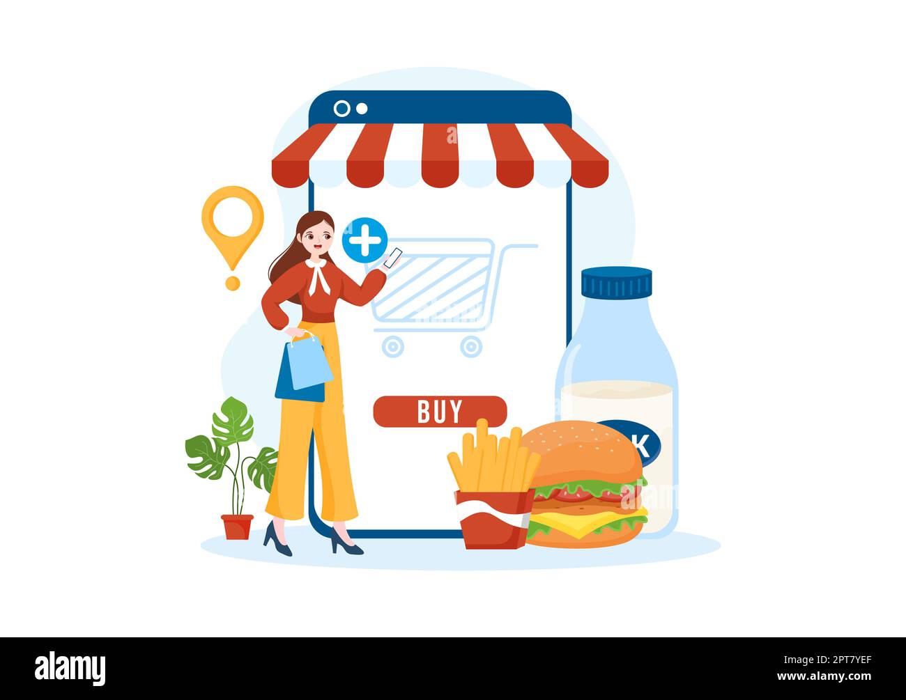 Online Grocery Store or Supermarket to Order Daily Necessities or Food ...