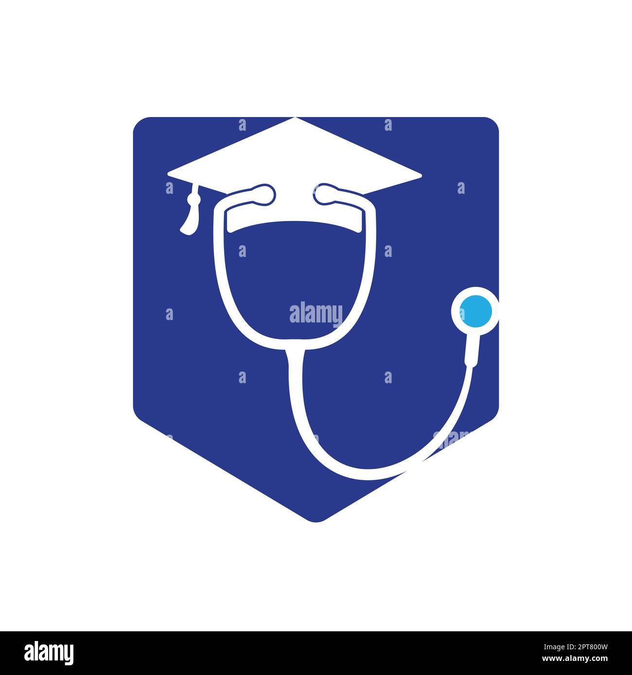 Medical student vector logo template. Graduation cap combined with ...
