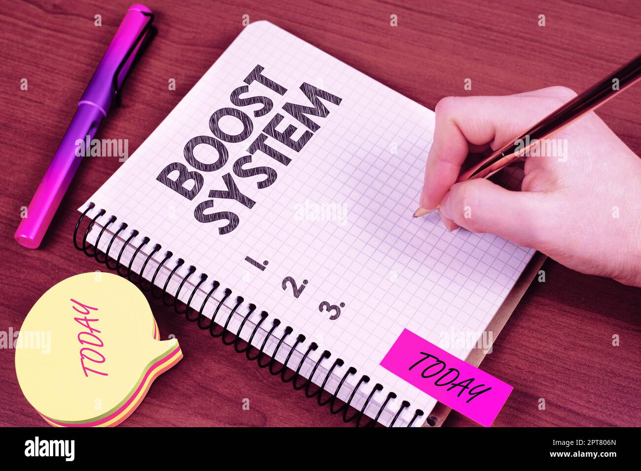 Hand writing sign Boost System, Business overview Rejuvenate Upgrade ...