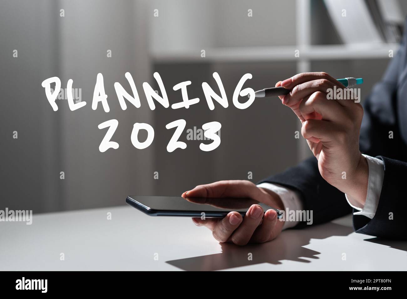 Conceptual display Planning 2023, Conceptual photo Begin with end in ...