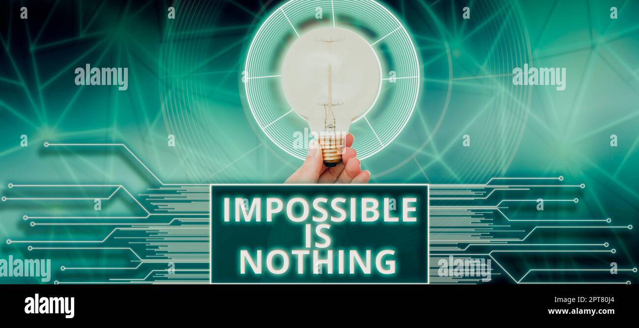 Handwriting text Impossible Is Nothing, Business idea Motivated to ...