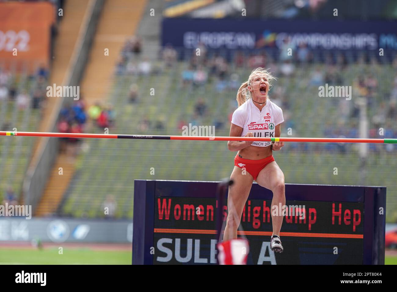 Adrianna Sulek participating in the high jump of the European Athletics ...