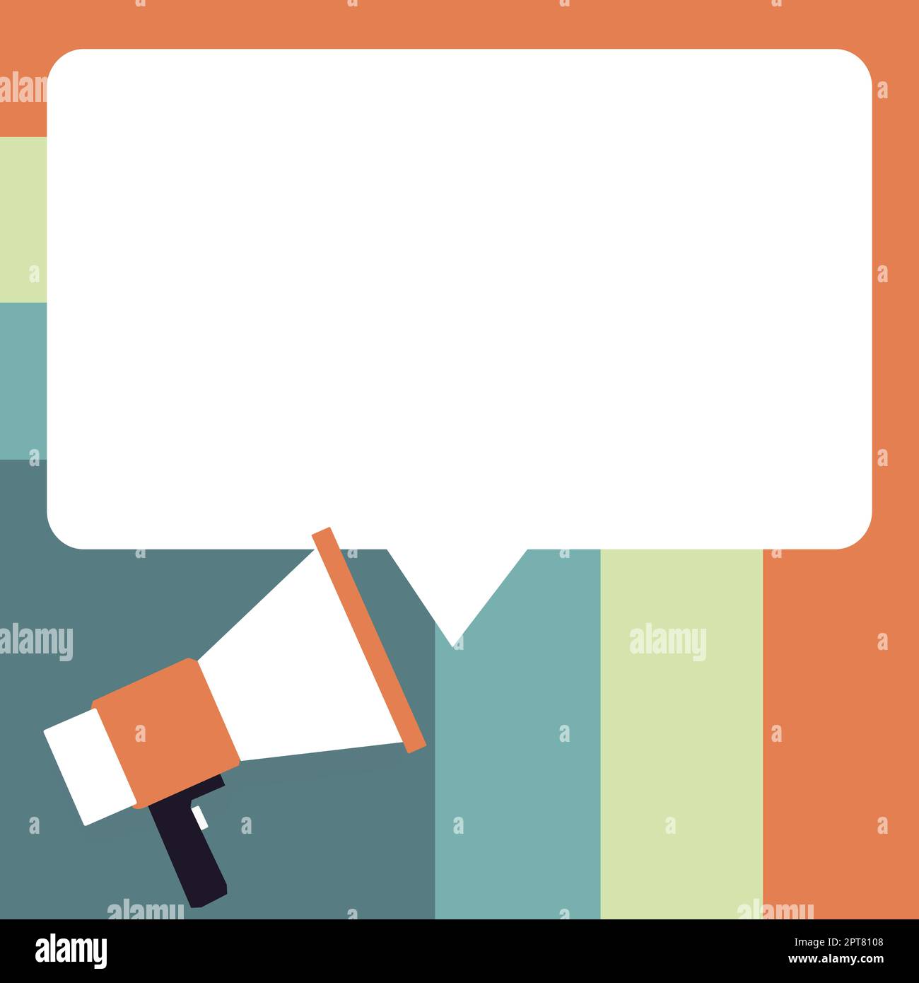 Presenter Drawing With Conversation Bubble Showing New Announcement ...