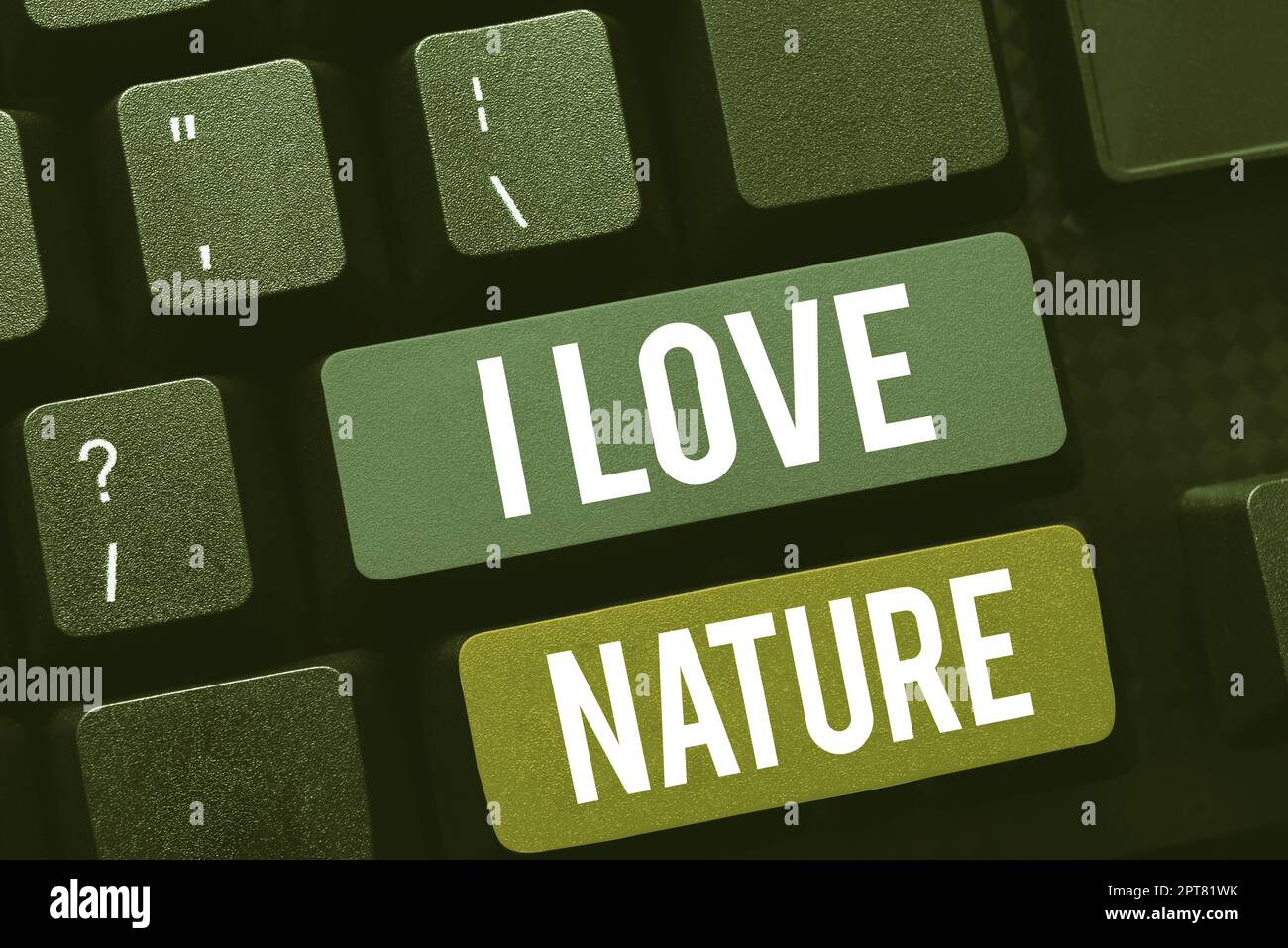 Conceptual caption I Love Nature, Word for Enjoy the natural ...