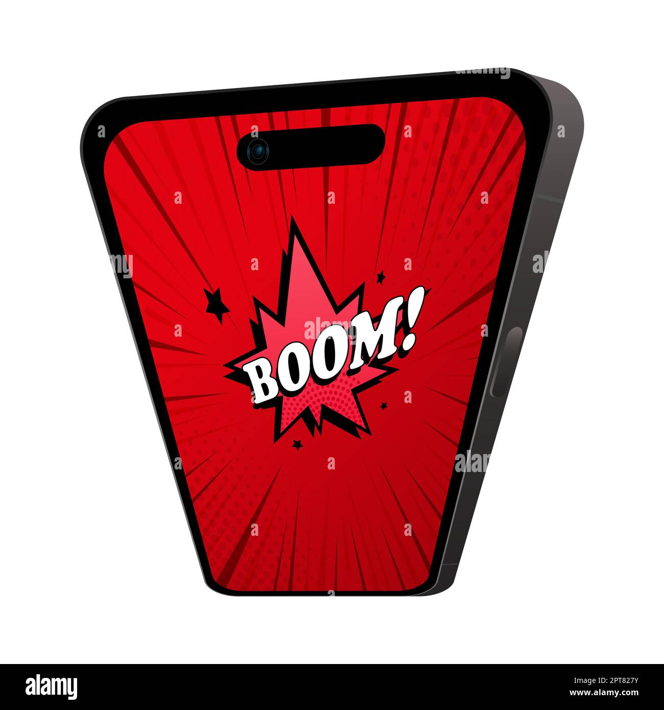 Modern abstract phone smartphone comic zoom BOOM - Vector illustration ...
