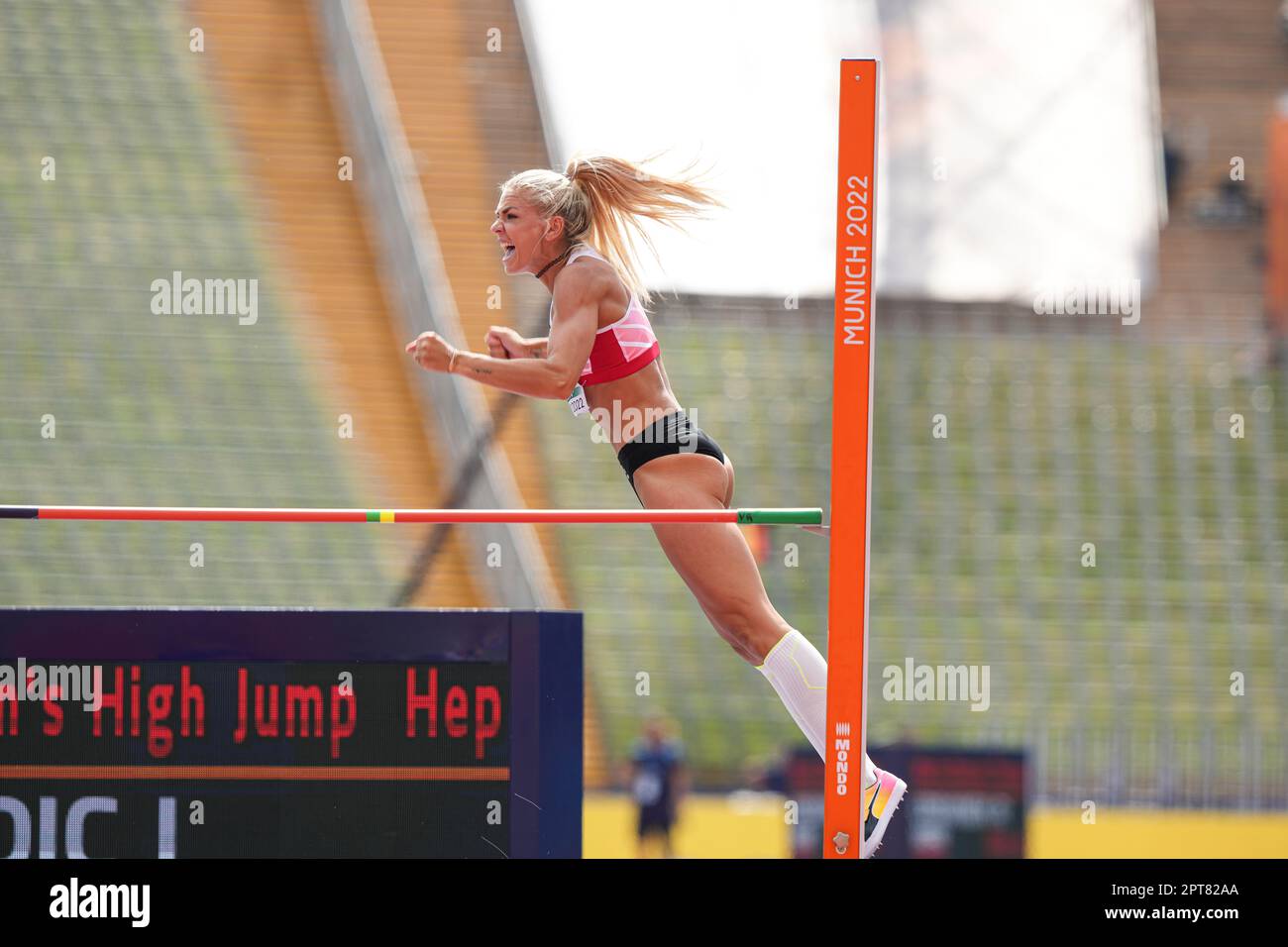 Ivona Dadic participating in the high jump of the European Athletics ...