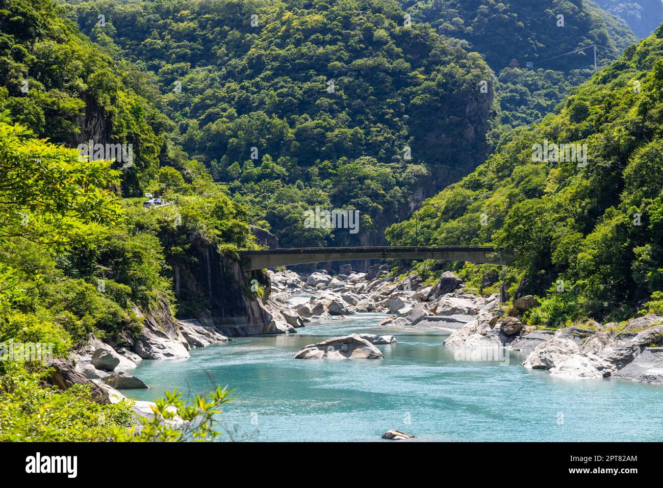 Beautiful landscape with river lake in Taroko National Park in Hualien ...