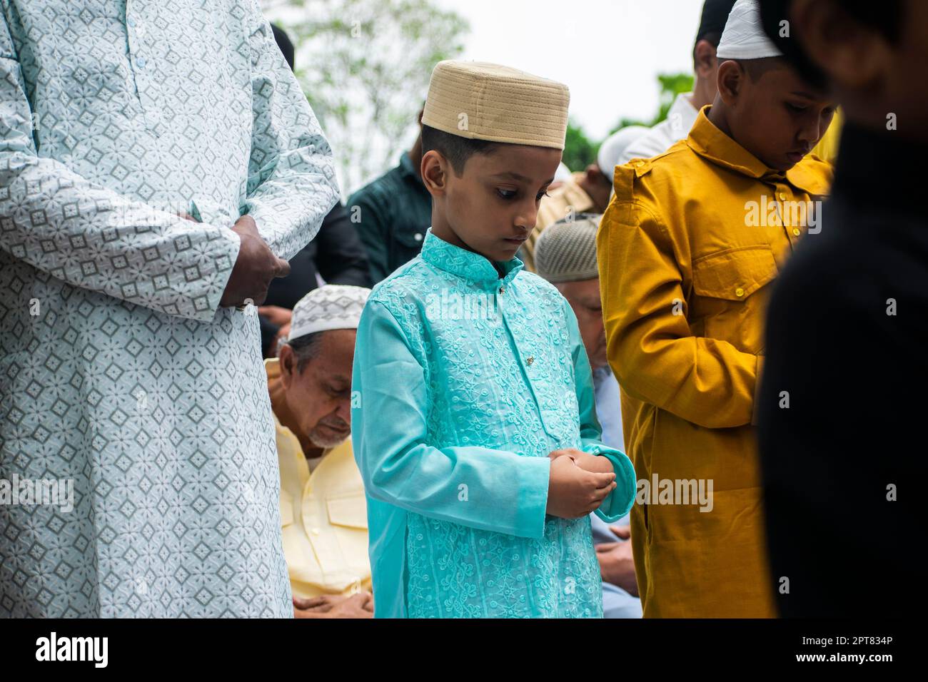 GUWAHATI, INDIA-APRIL 22 : Muslims gather to perform the Eid Al-Fitr ...