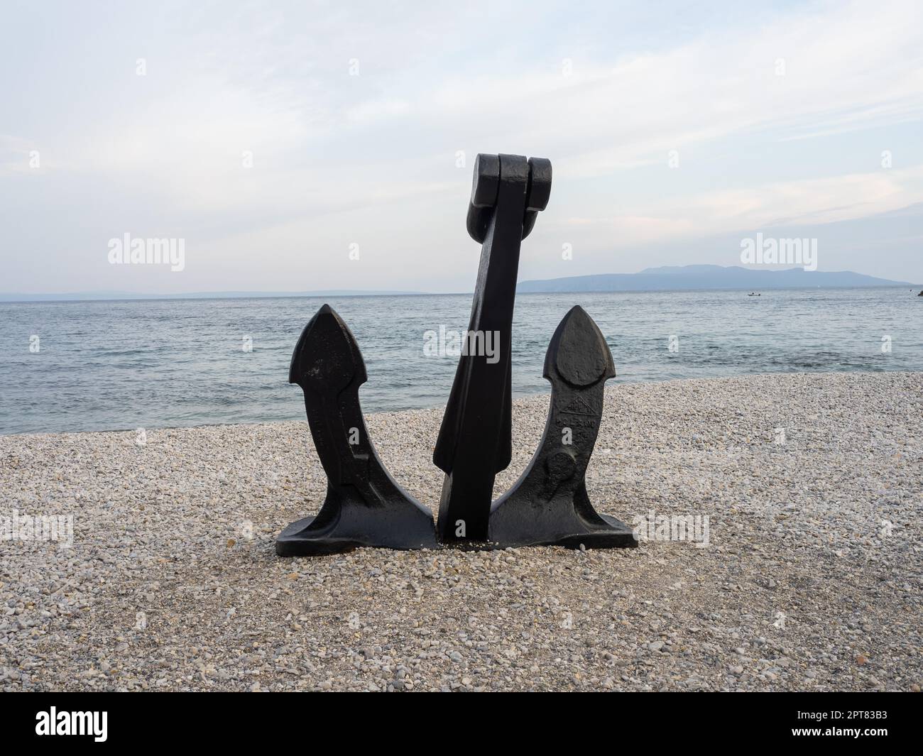 Anchor on the beach near Icici, Icici, Kvarner Gulf Bay, Croatia Stock ...