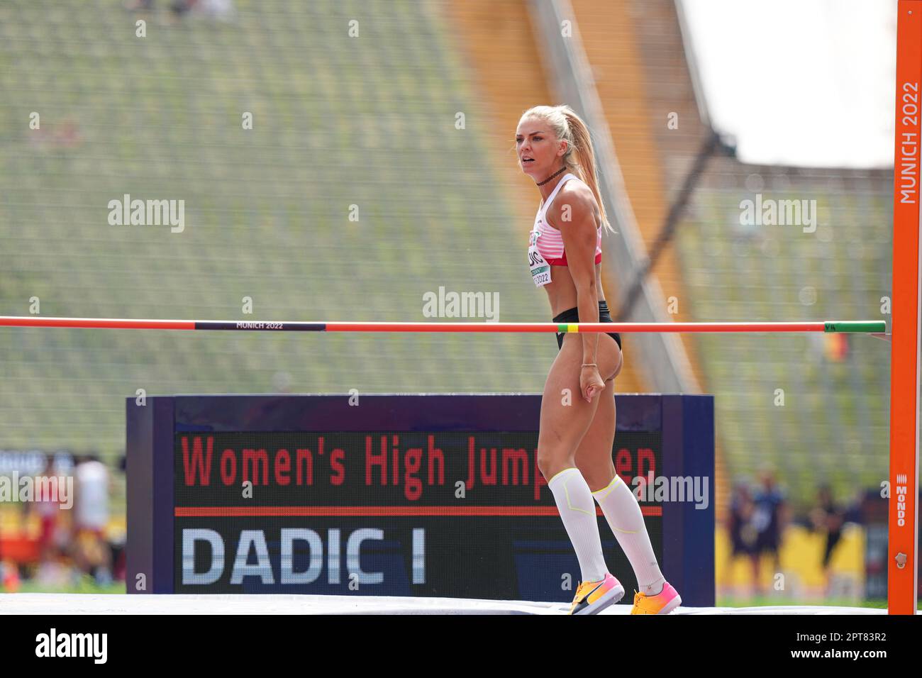 Ivona Dadic participating in the high jump of the European Athletics ...