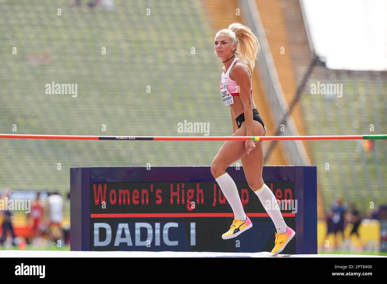 Ivona Dadic participating in the high jump of the European Athletics ...