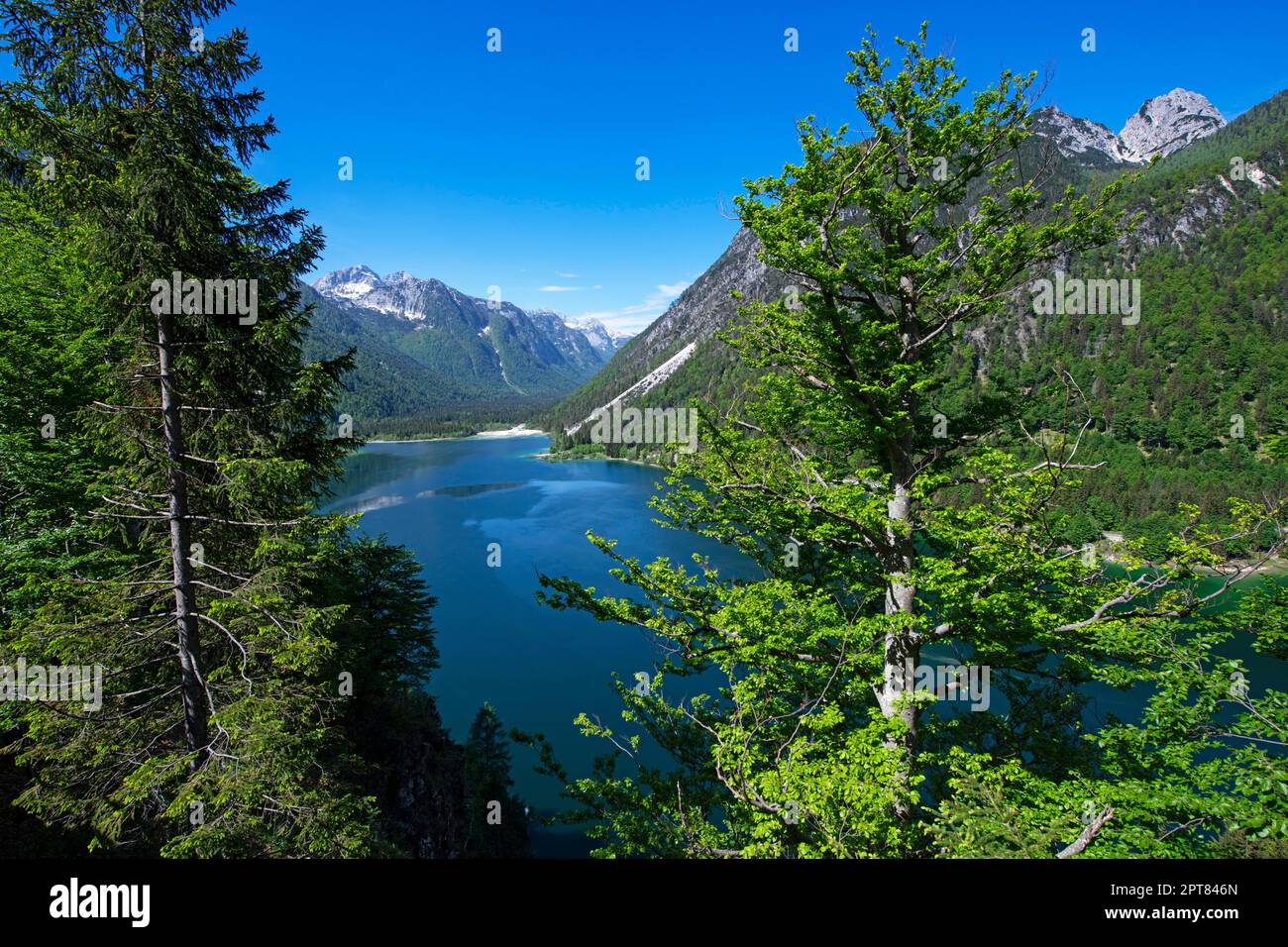 Lago del Predil, Raibler See, Tarvisio, Tarvis, Julian Alps, Italy ...