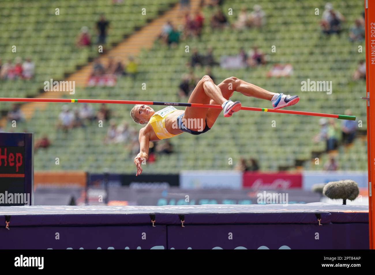 Bianca Salming participating in the high jump of the European Athletics ...