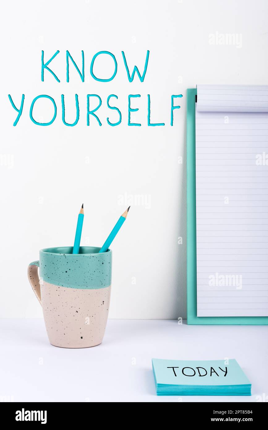 Text showing inspiration Know Yourself, Word for Find You Understanding ...