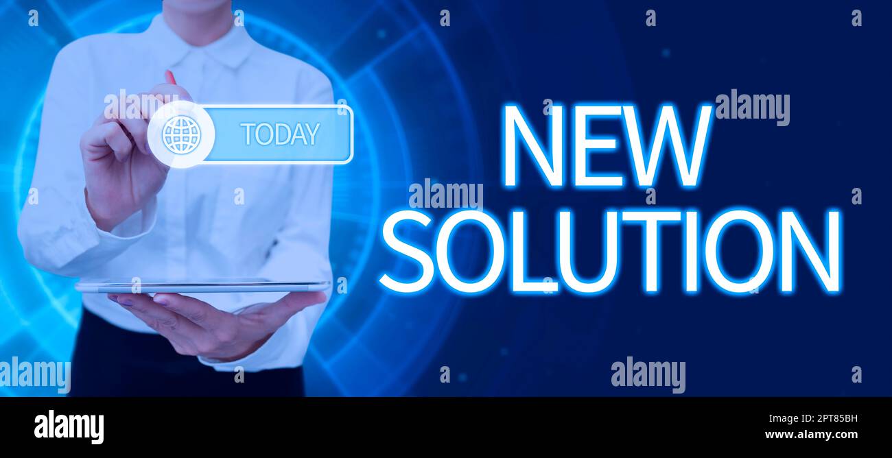 Text caption presenting New Solution, Conceptual photo Modern ...
