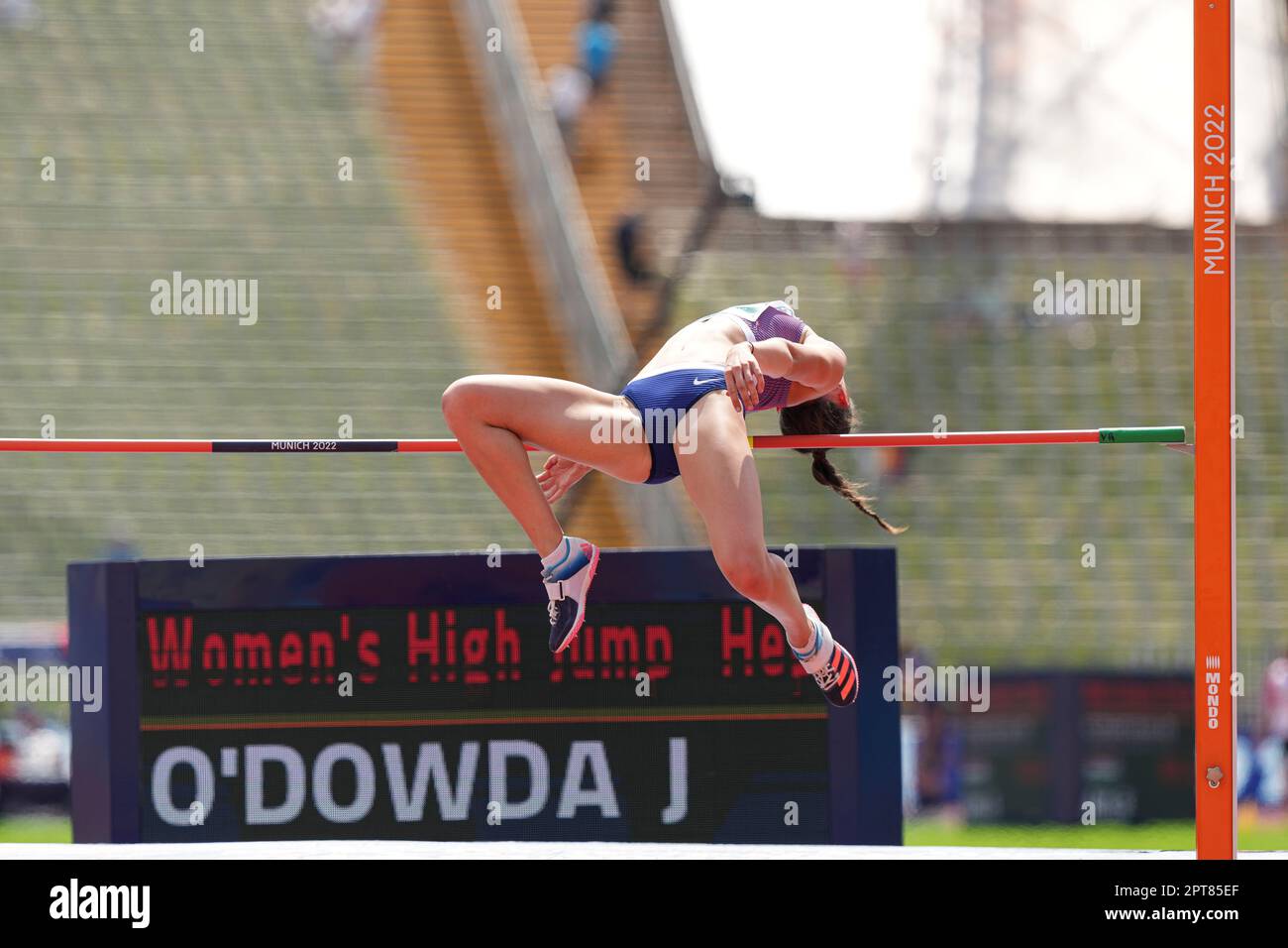 Jade O’Dowda participating in the high jump of the European Athletics ...