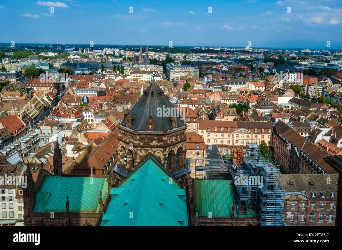 Aerial view of the old town of Strasbourg, Alsace, France Stock Photo ...