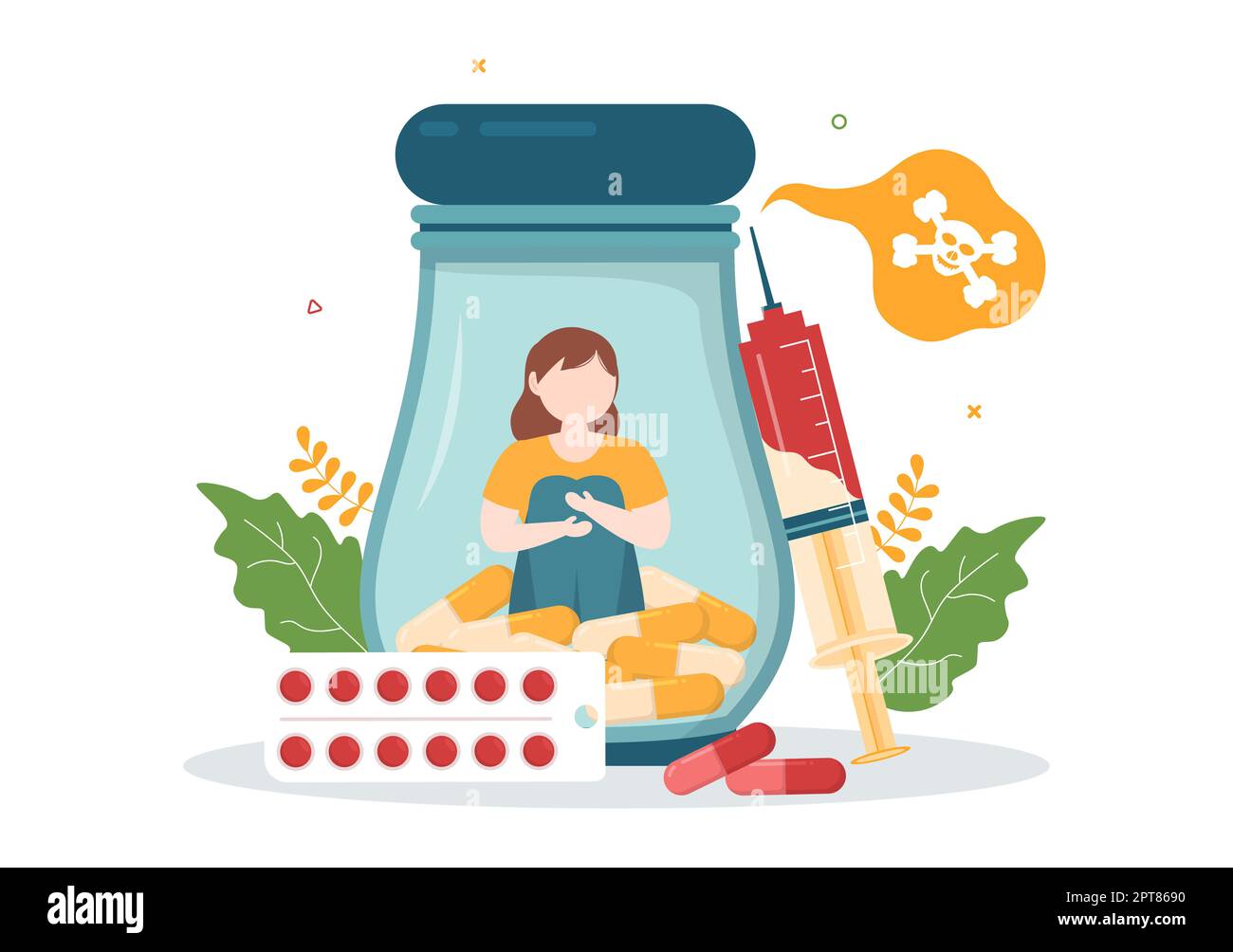 Rehabilitation Flat Cartoon Hand Drawn Templates Illustration with ...