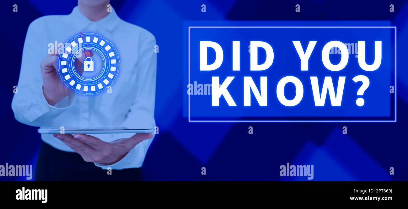 Inspiration showing sign Did You Know Question, Internet Concept Fun ...