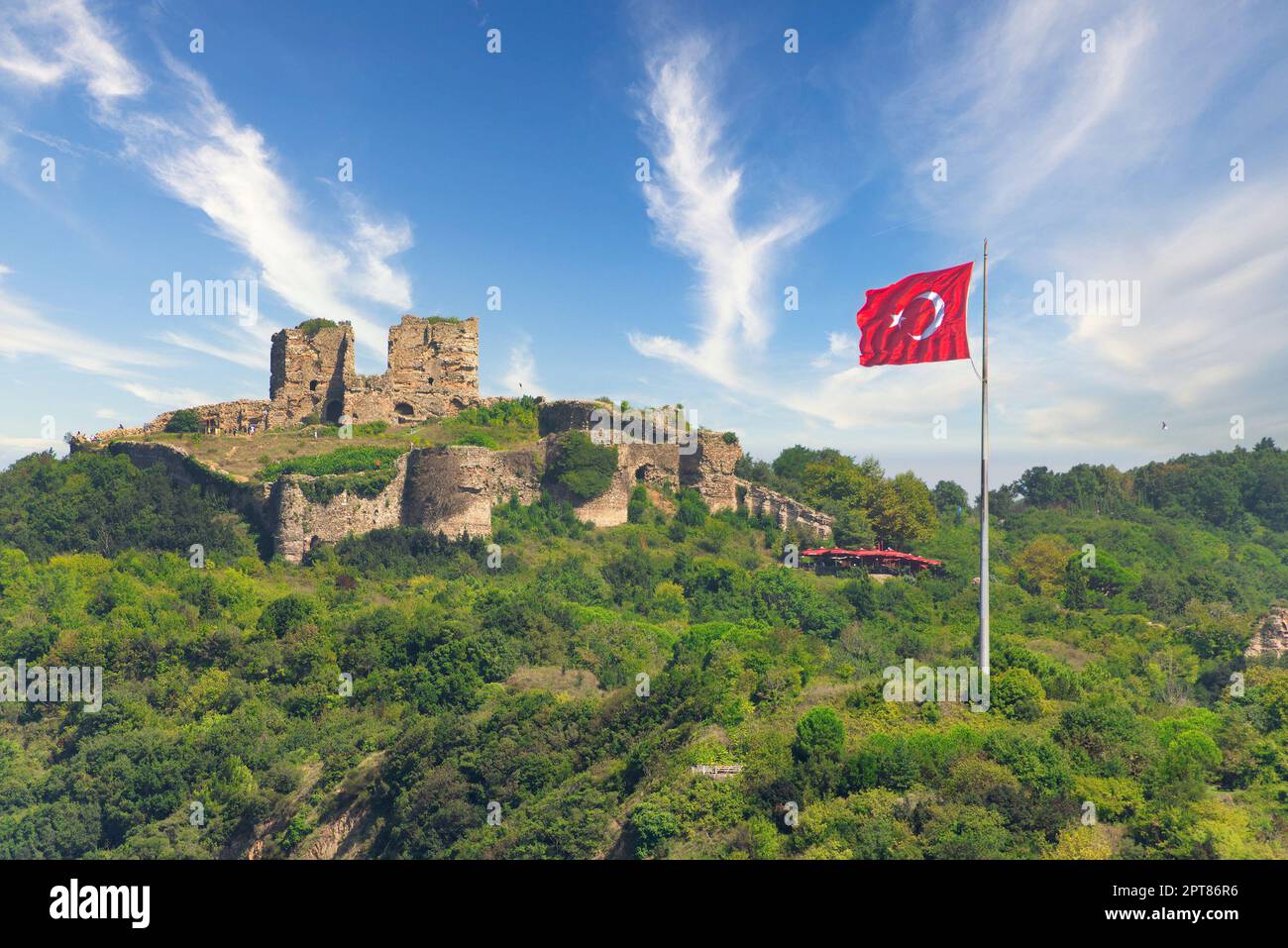 Ruins of Yoros Castle, Yoros Kalesi, or Genoese Castle, an ancient ...