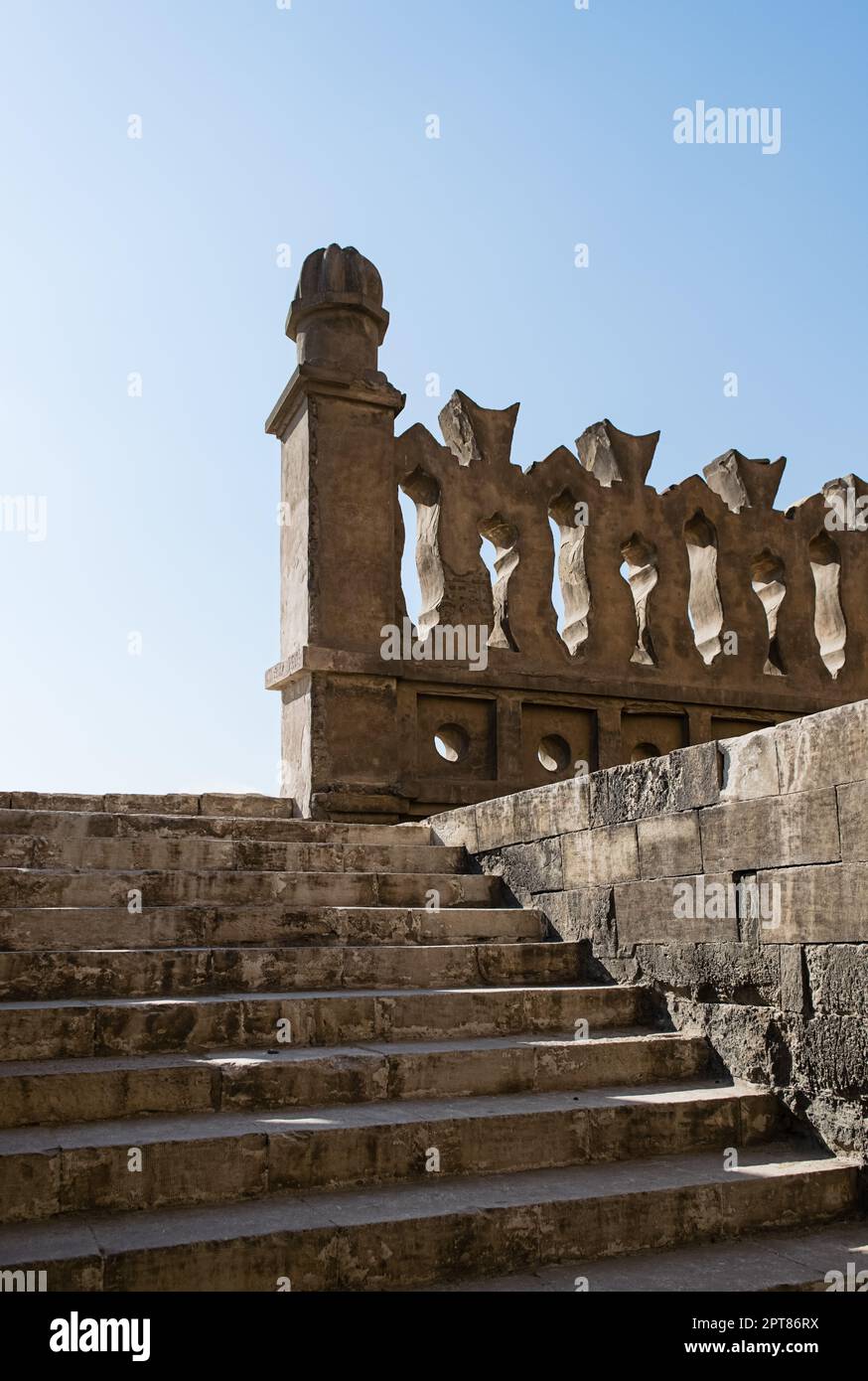Stairs leading to the roof of the oldest mosque in Cairo, Egypt Stock ...