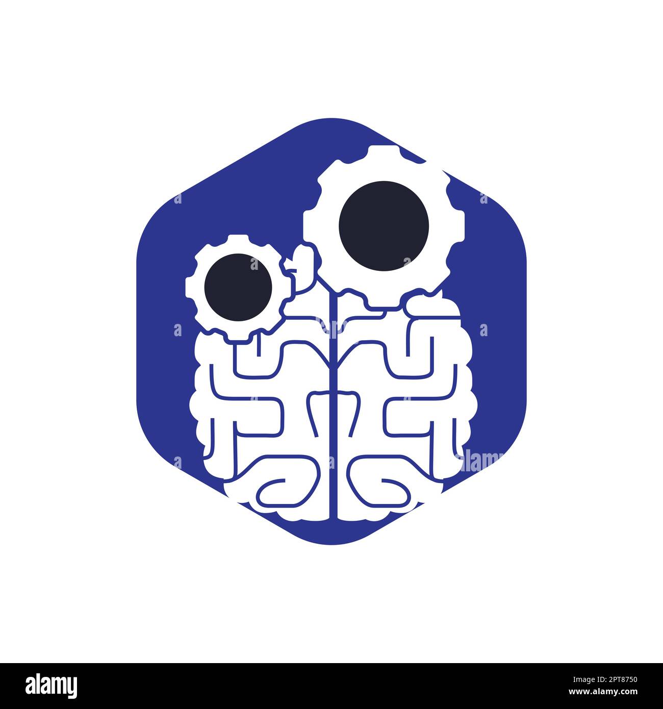 Brain and gear cog logo design. Education and mechanic symbol or icon ...
