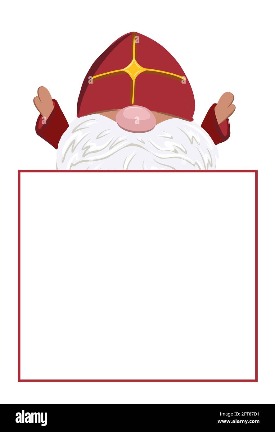 Saint Nicholas or Sinterklaas from above on a greeting card - template ...