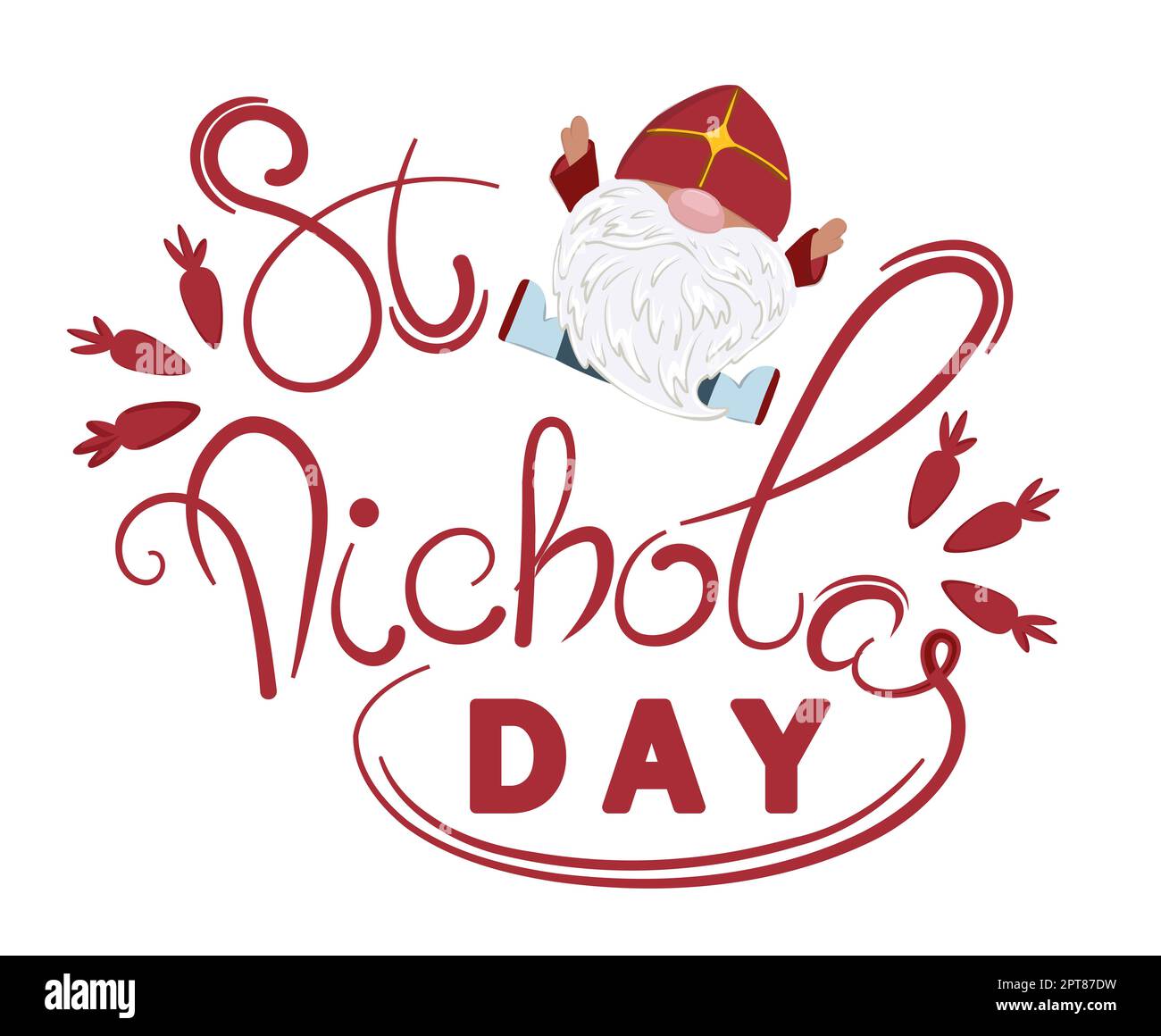 Cute St. Nicholas Day Sinterklaas card with carrots, and text block ...