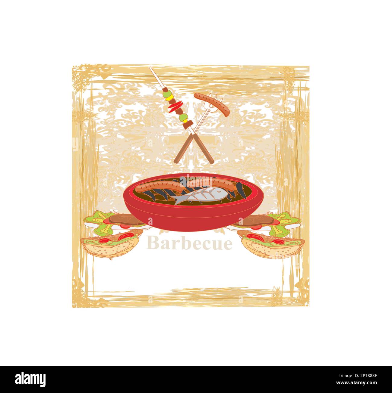 Vintage Barbecue Party Invitation Stock Vector Image & Art - Alamy