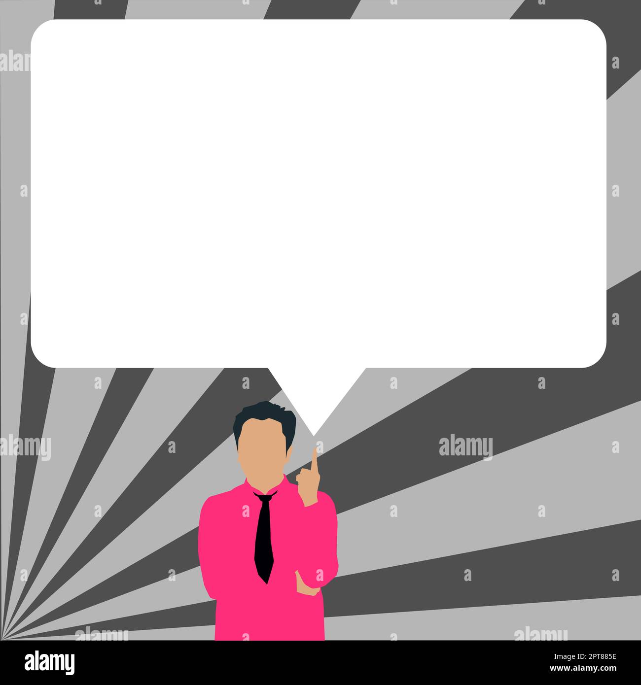 Presenter Drawing With Conversation Bubble Showing New Announcement ...