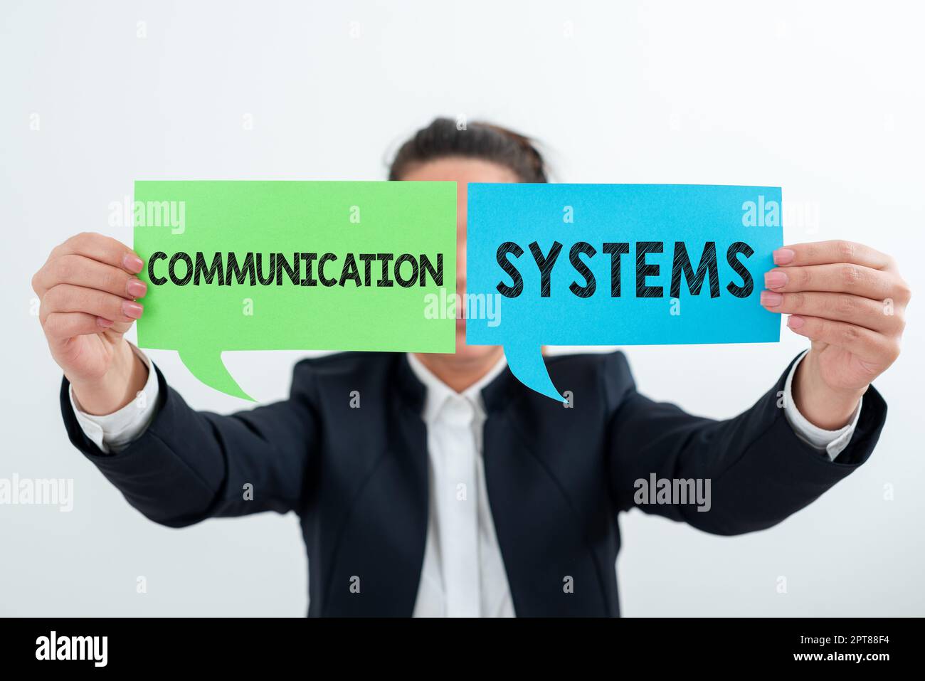 Text sign showing Communication Systems, Business idea Flow of ...