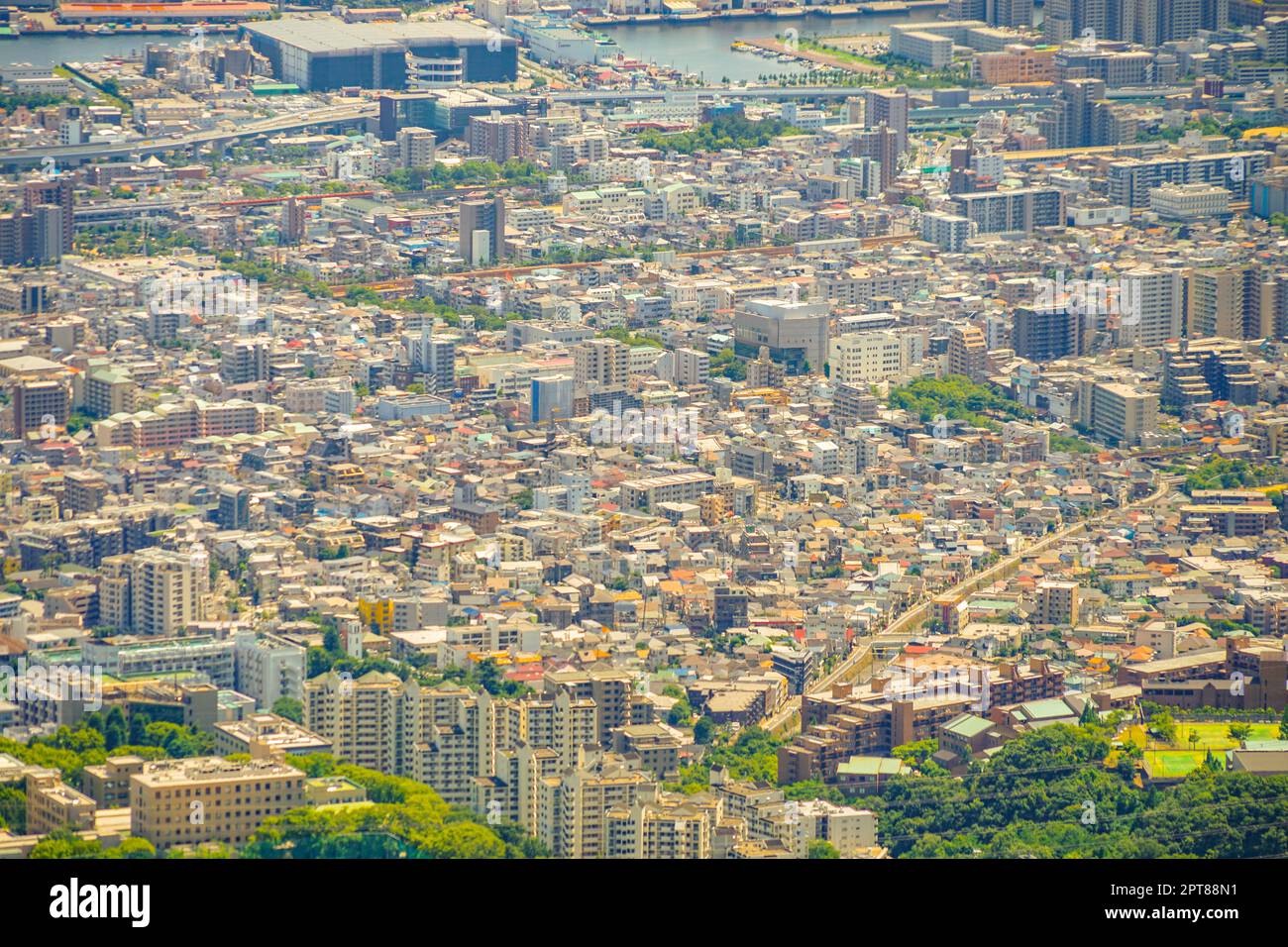 Kobes town seen from Rokko Mountain. Shooting Location: Kobe city ...