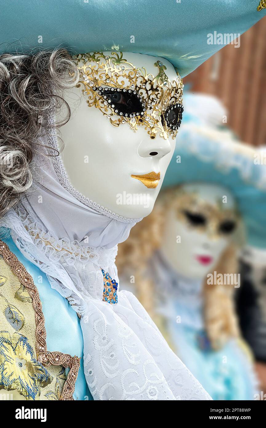Venice, Italy - February 7 2018 - The Masks of carnival 2018. The ...