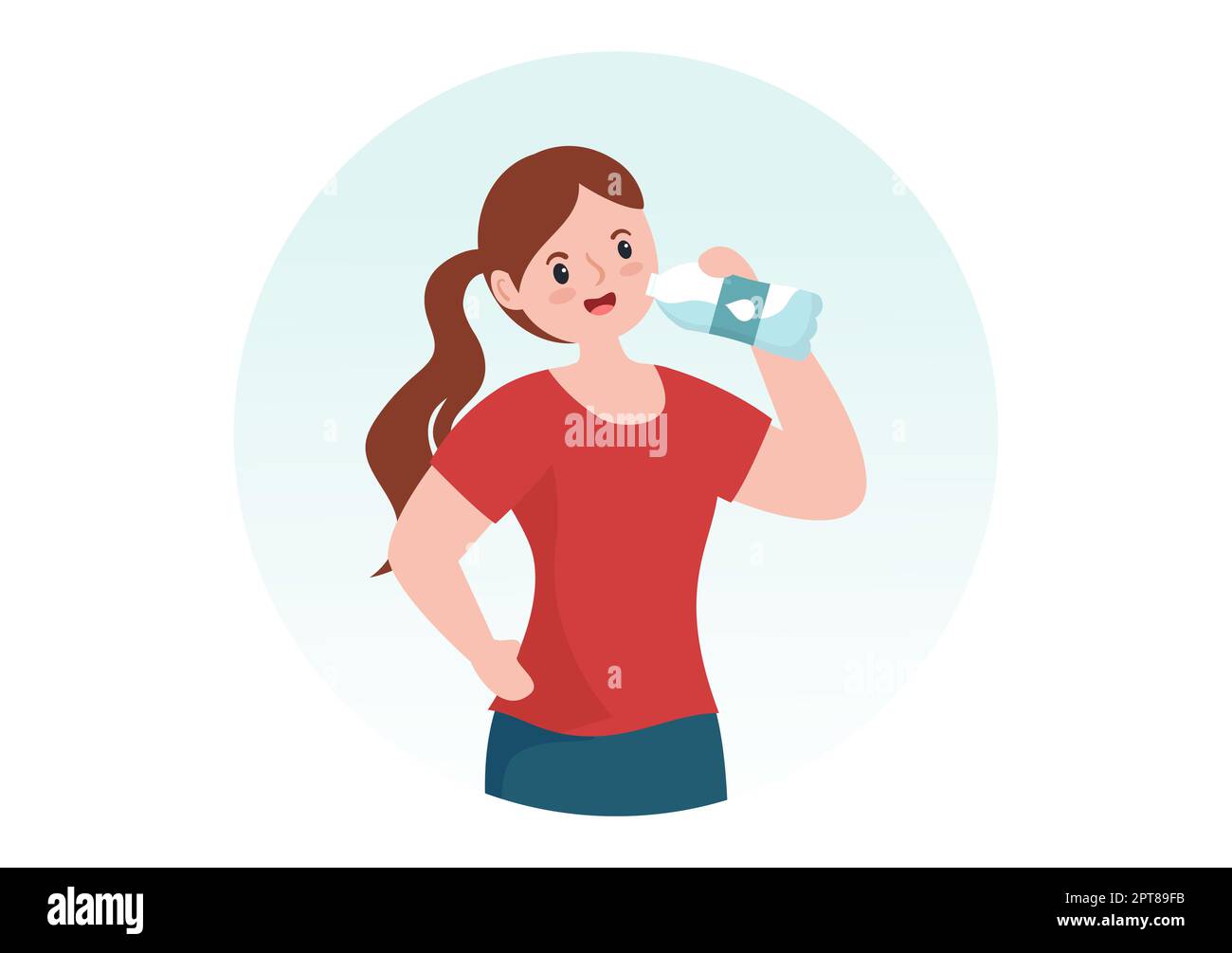 People Drinking Water From Plastic Bottles and Glasses with Pure Clean ...