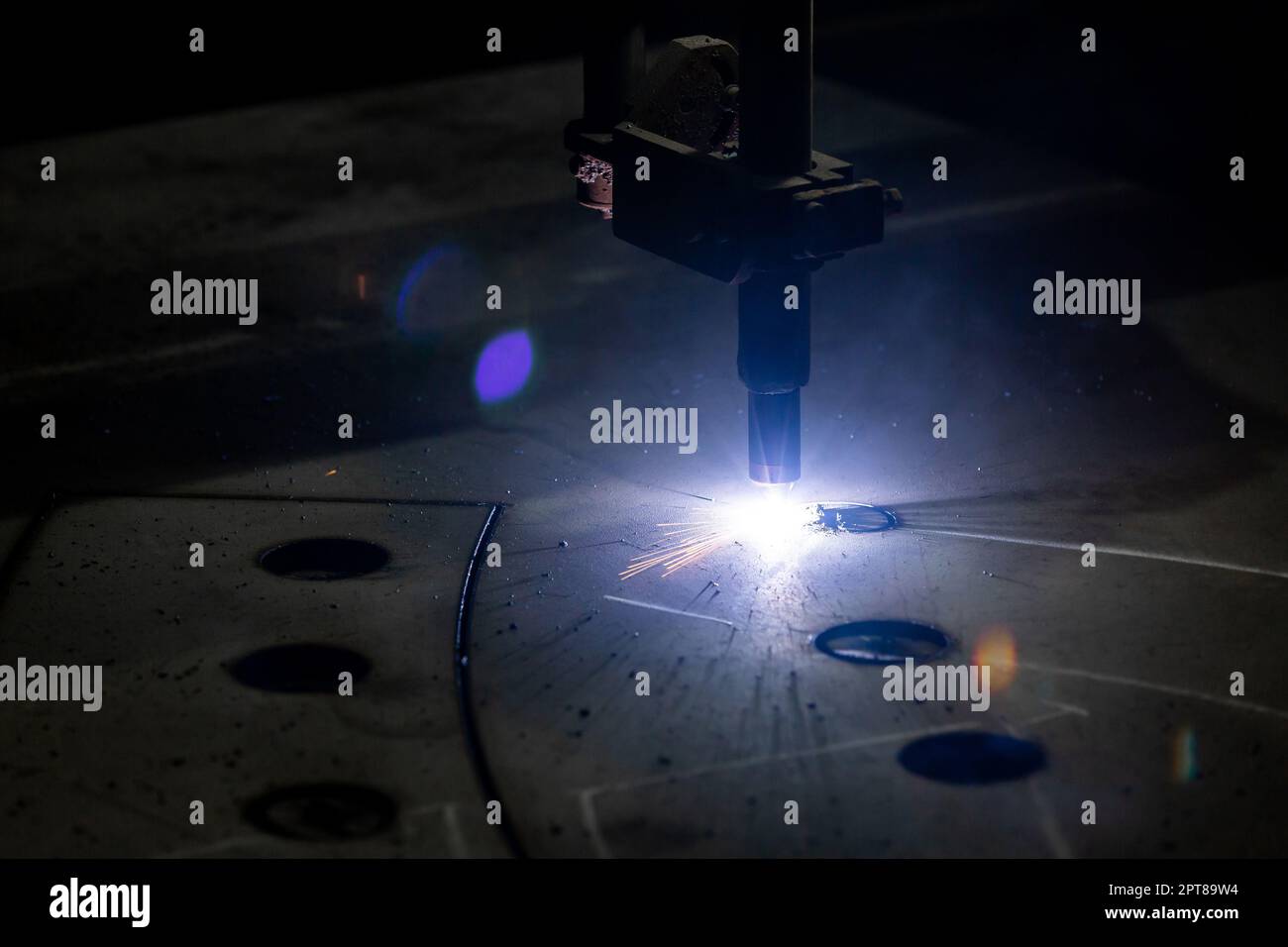 Plasma cutting of metal with a cnc. Plasma cutting machine cutting ...