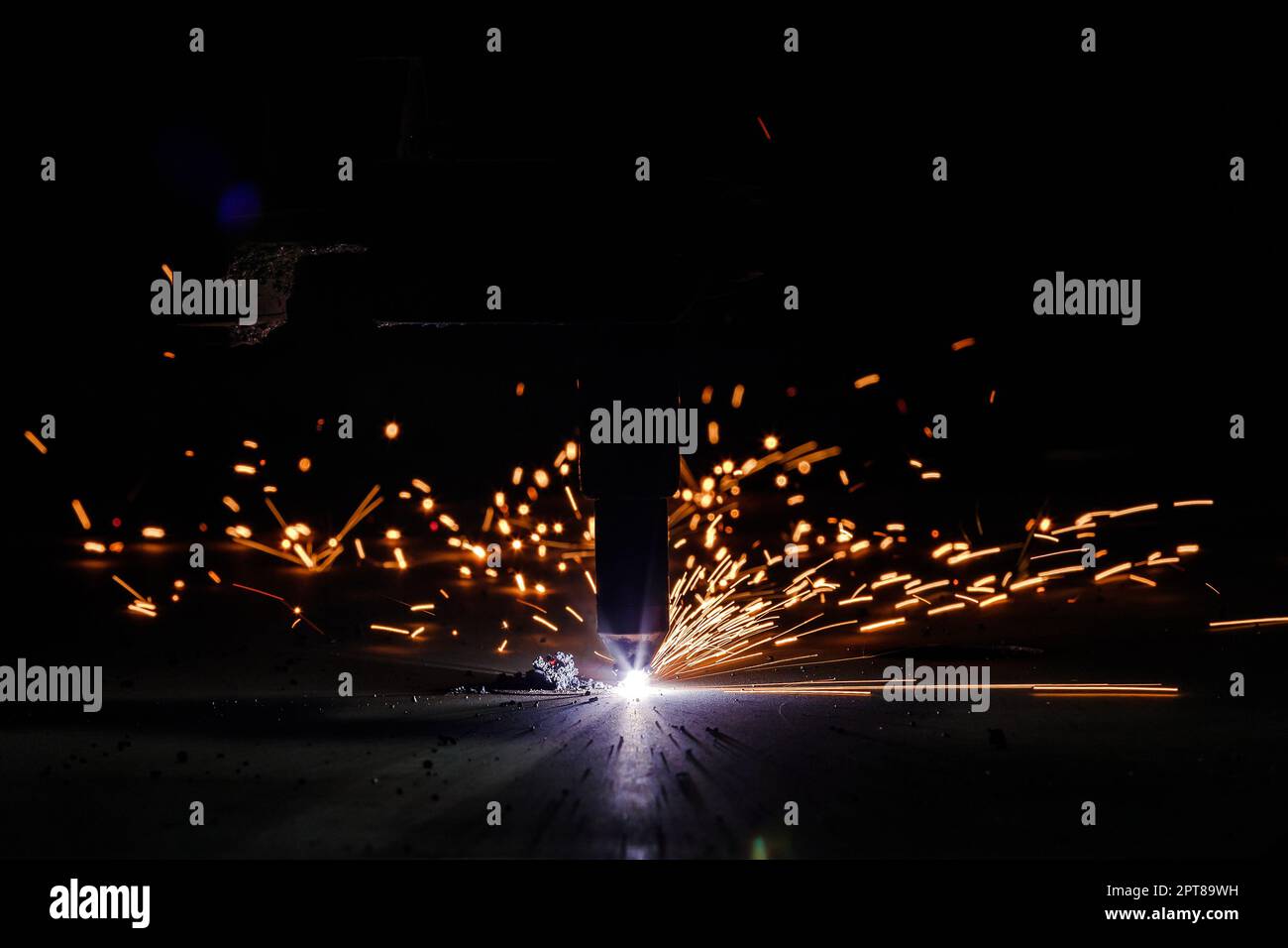 Plasma cutting of metal with a cnc. Plasma cutting machine cutting ...