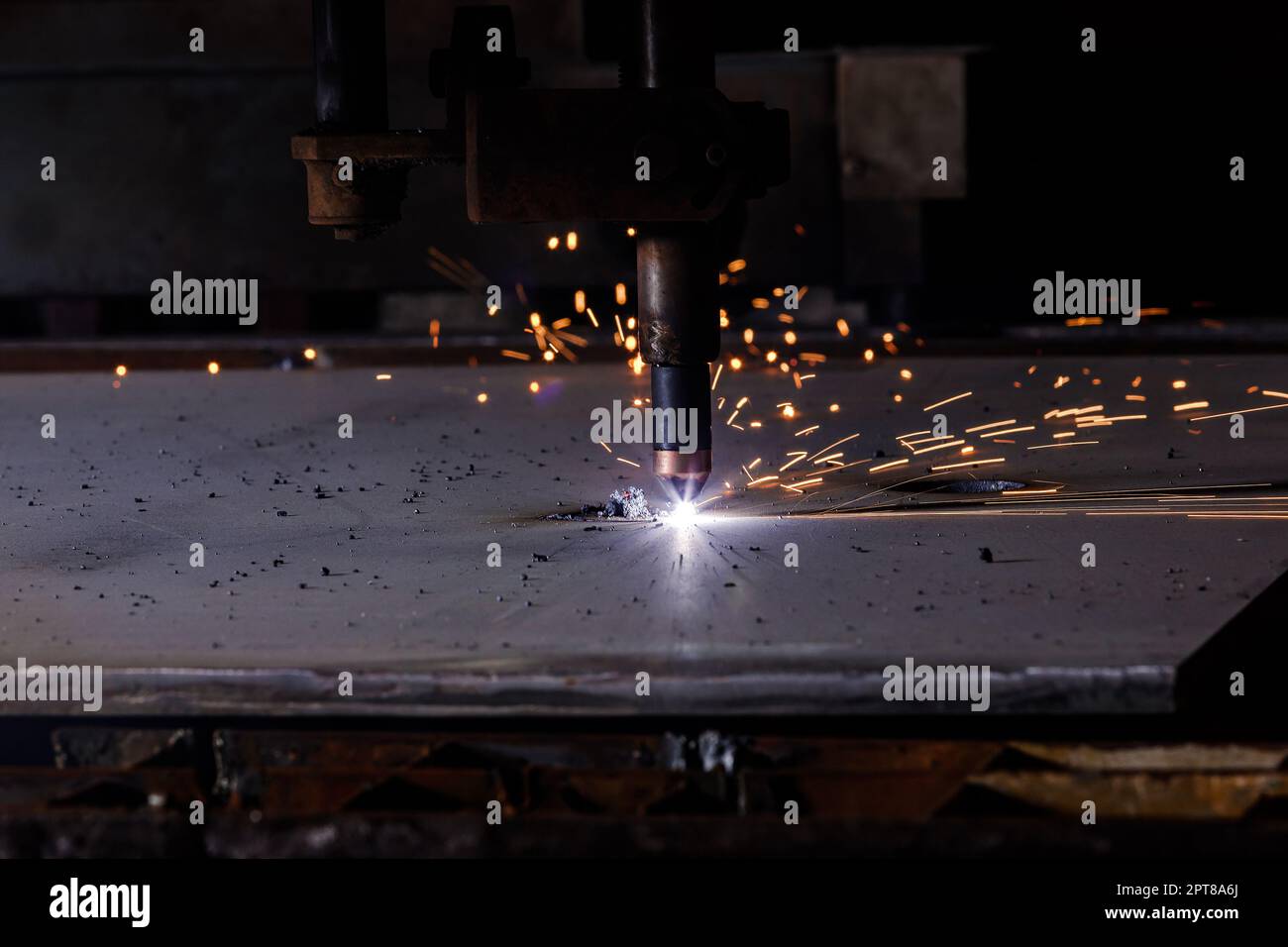 Plasma cutting of metal with a cnc. Plasma cutting machine cutting ...