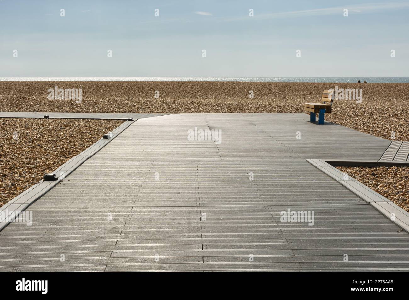New boardwalk near marina on Brighton Beach in East Sussex, England ...