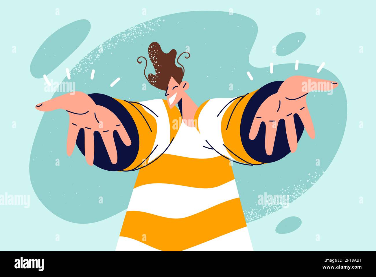 Smiling guy stretch hands for hug Stock Vector Image & Art - Alamy