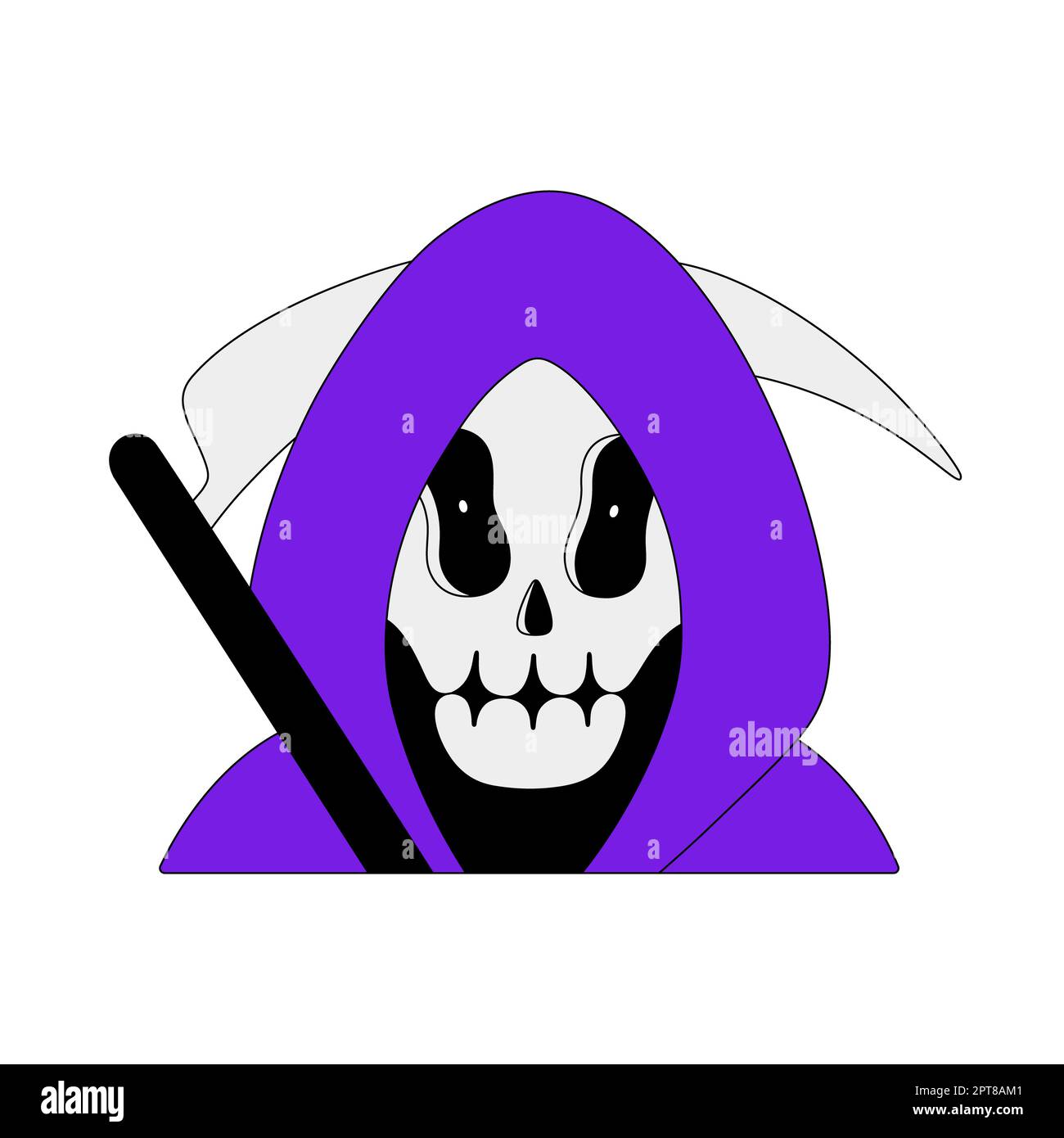 Grim reaper. Halloween spooky cartoon character isolated on white ...
