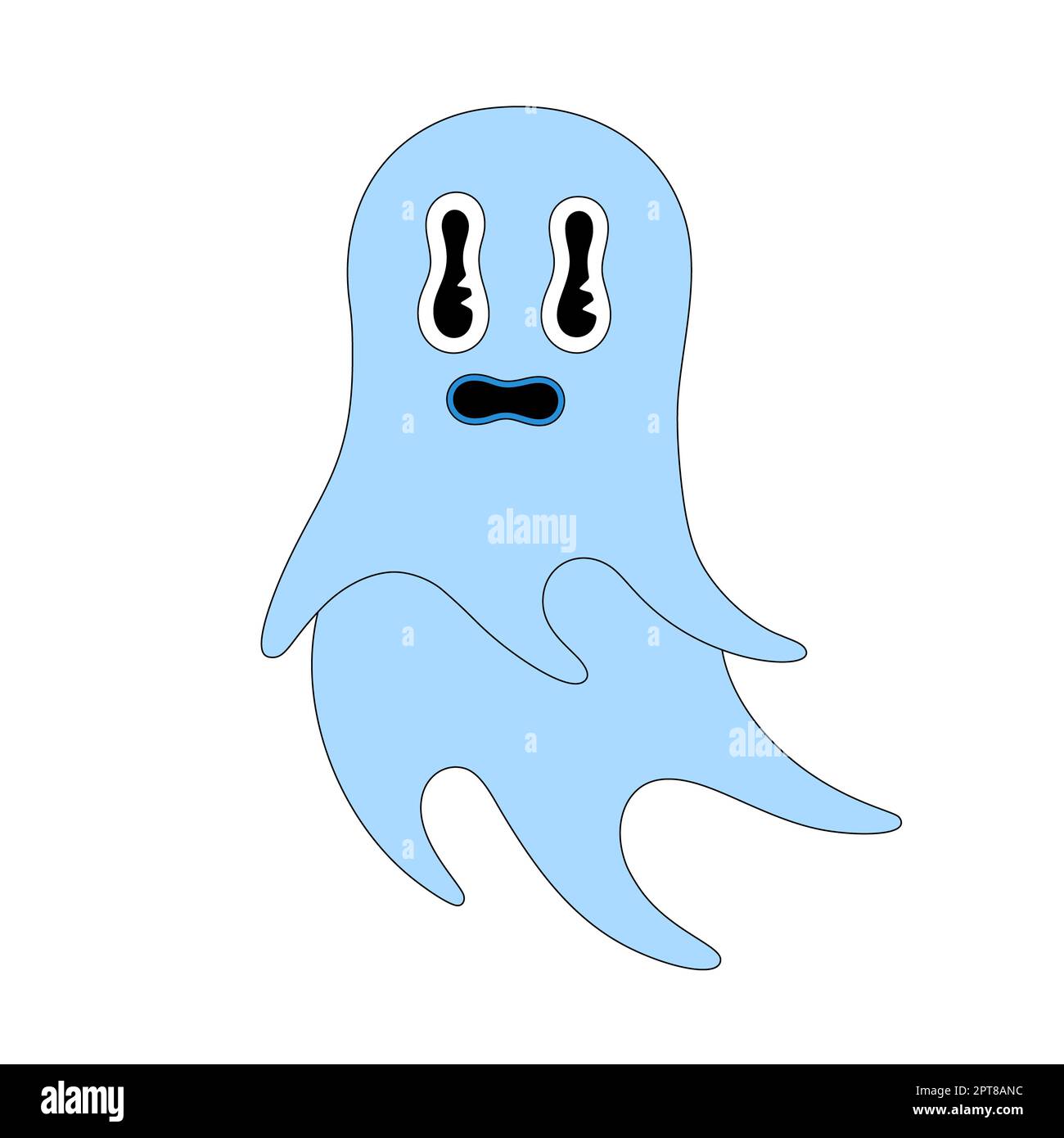 Ghost. Halloween spooky cartoon character isolated on white background ...