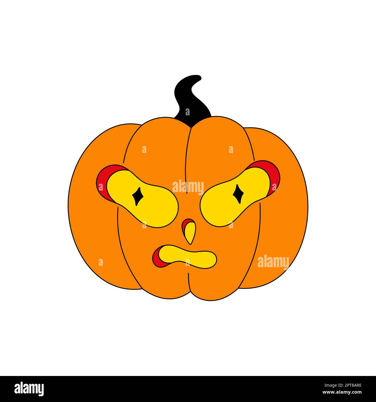 Scary pumpkin. Halloween spooky cartoon character isolated on white ...