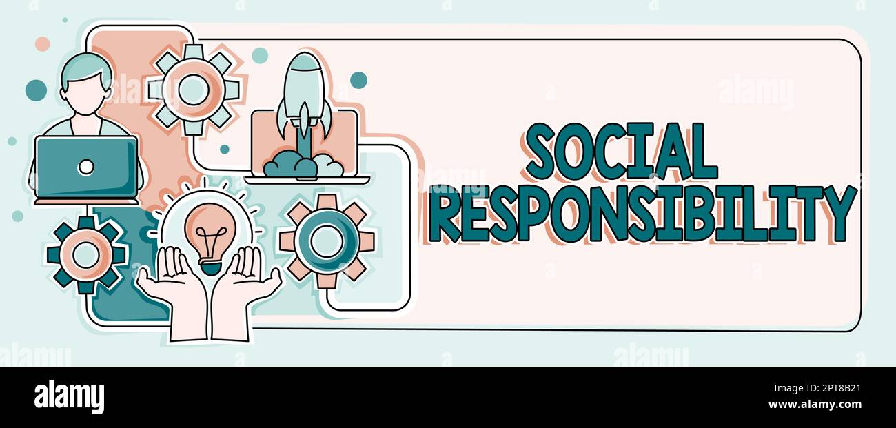 Text caption presenting Social Responsibility, Concept meaning ...