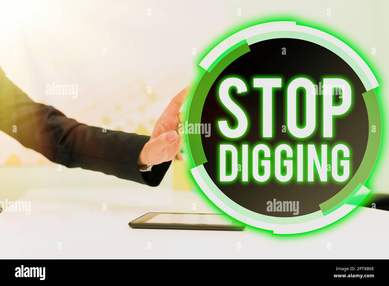 Text showing inspiration Stop Digging, Word for Prevent Illegal ...