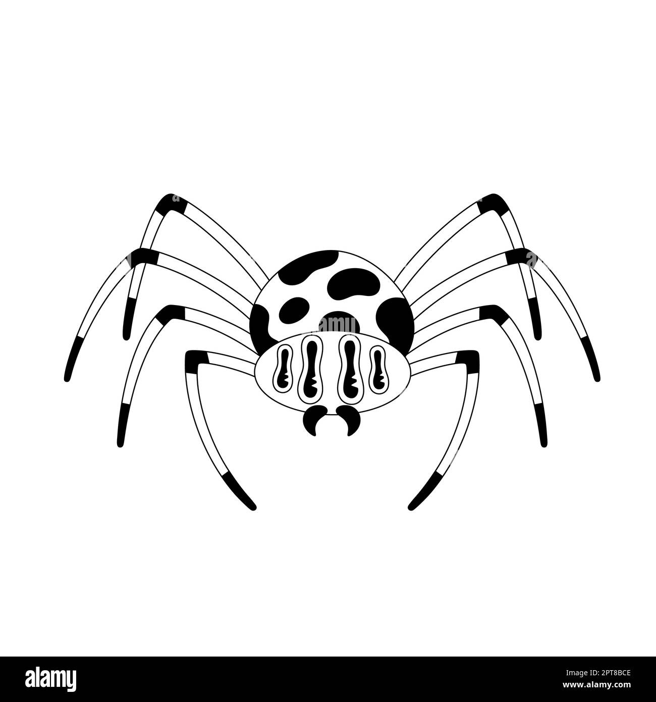 Poisonous spider. Halloween spooky cartoon character isolated on white ...